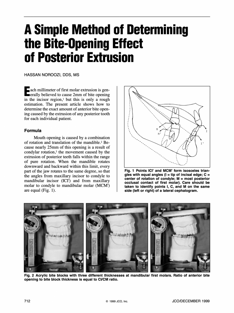 A Simple Method of Determining the Bite-Opening Effect of Posterior ...